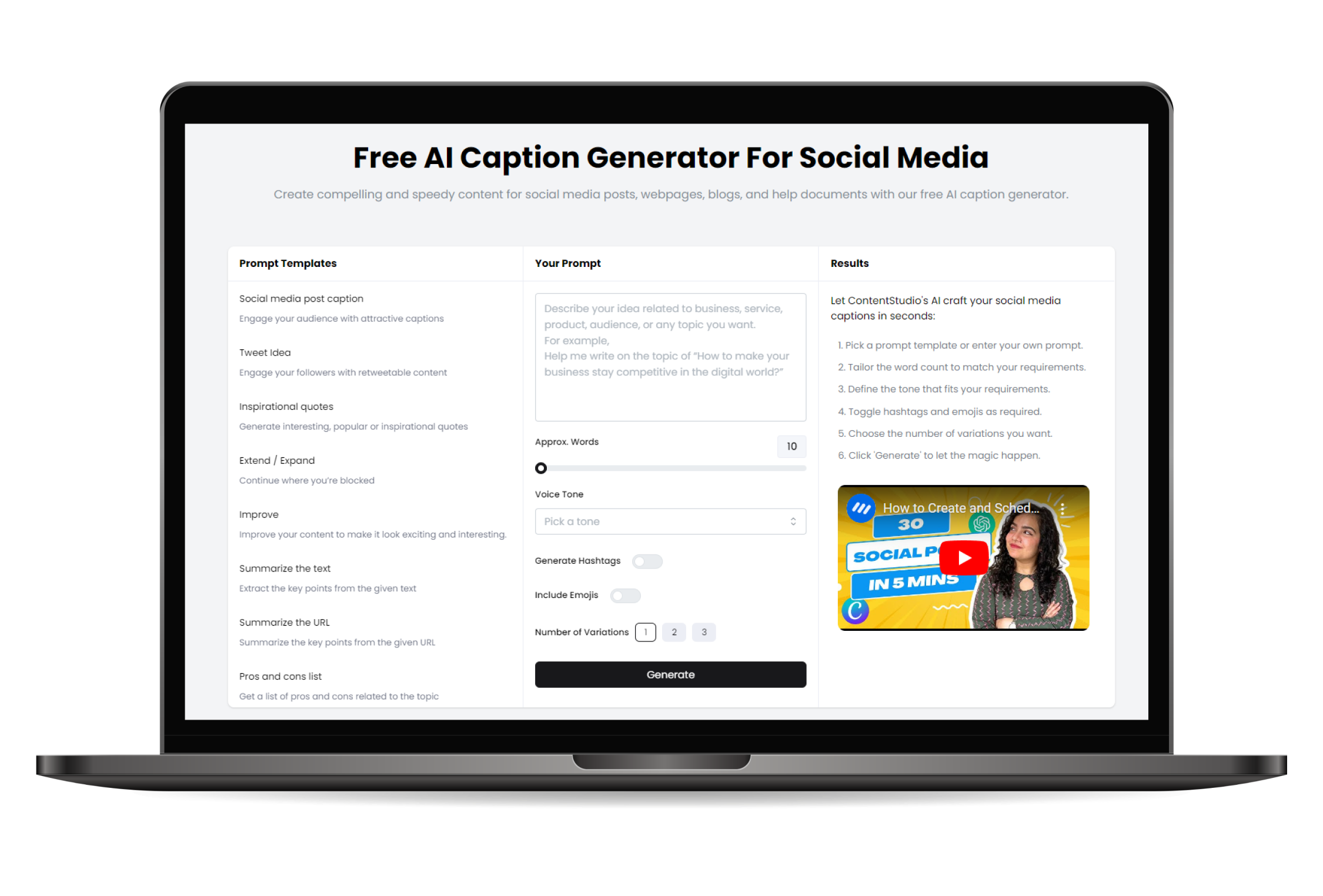Free Social Media Tools [100% FREE] - ContentStudio